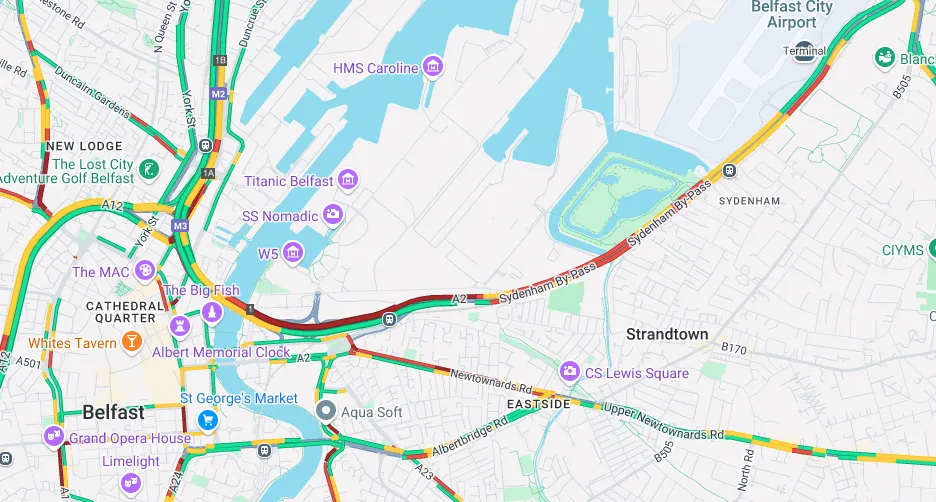 NI traffic alerts: Long delays cleared after incident on Sydenham ...